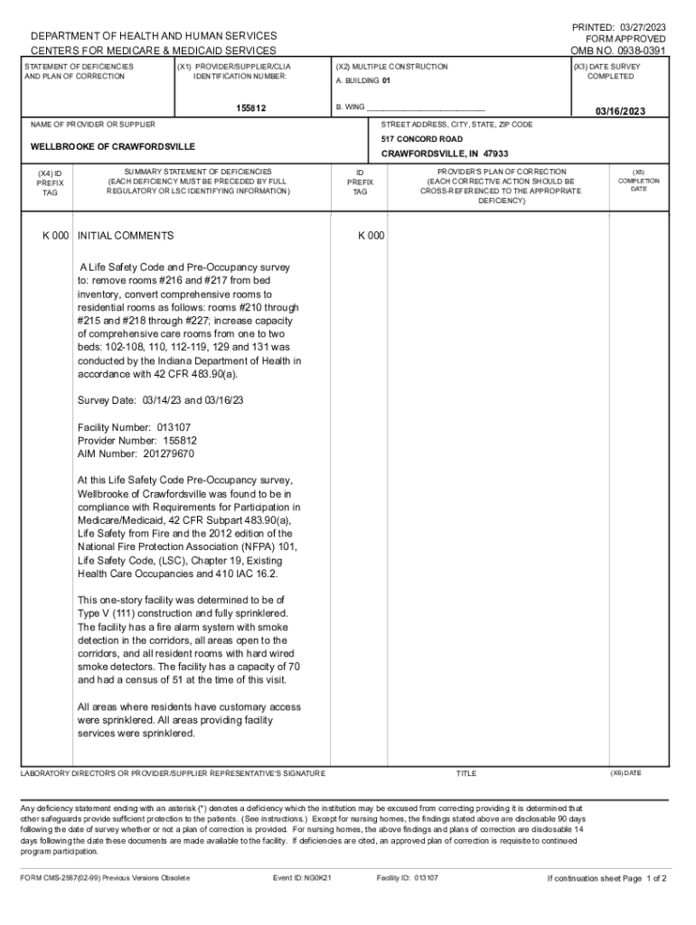 Fillable Online A Life Safety Code and Pre-Occupancy survey Fax Email ...