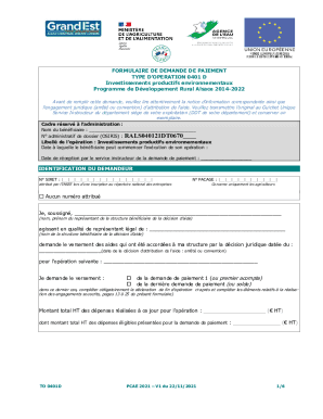 Remplissable En Ligne FORMULAIRE DE DEMANDE DE PAIEMENT TYPE D' ... Faxer Email Imprimer - pdfFiller