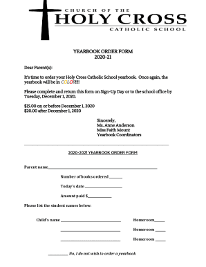 Fillable Online Current Yearbook Information Fax Email Print - pdfFiller
