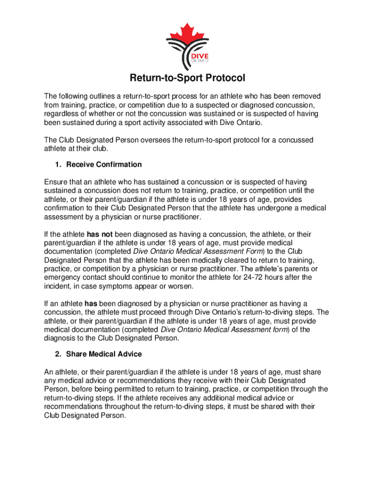 Fillable Online Sample Removal-From-Sport & Return-To-Sport Protocols ...
