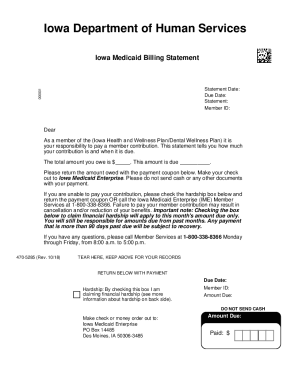 Fillable Online 470-5285 Iowa Medicaid Billing Statement Fax Email ...