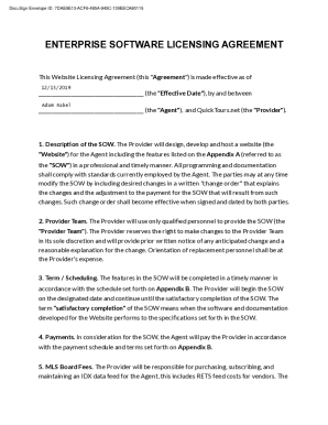 Fillable Online ENTERPRISE SOFTWARE LICENSING AGREEMENT Fax Email Print ...