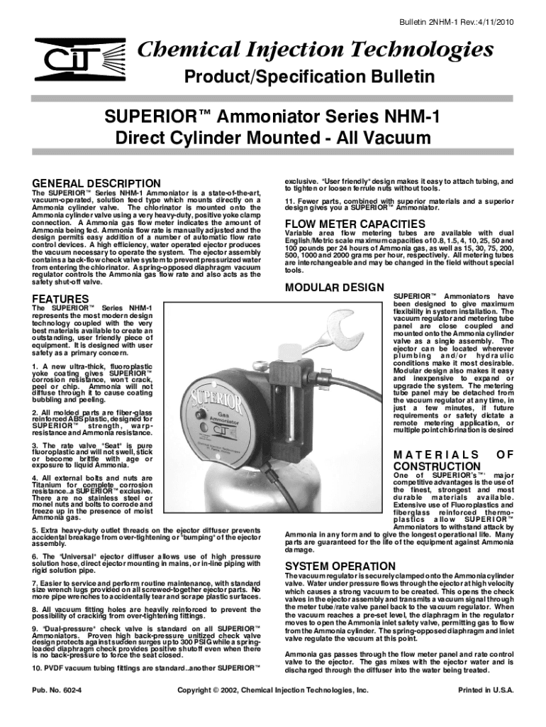 Fillable Online Chemical Injection Technologies - Superior Gas ...