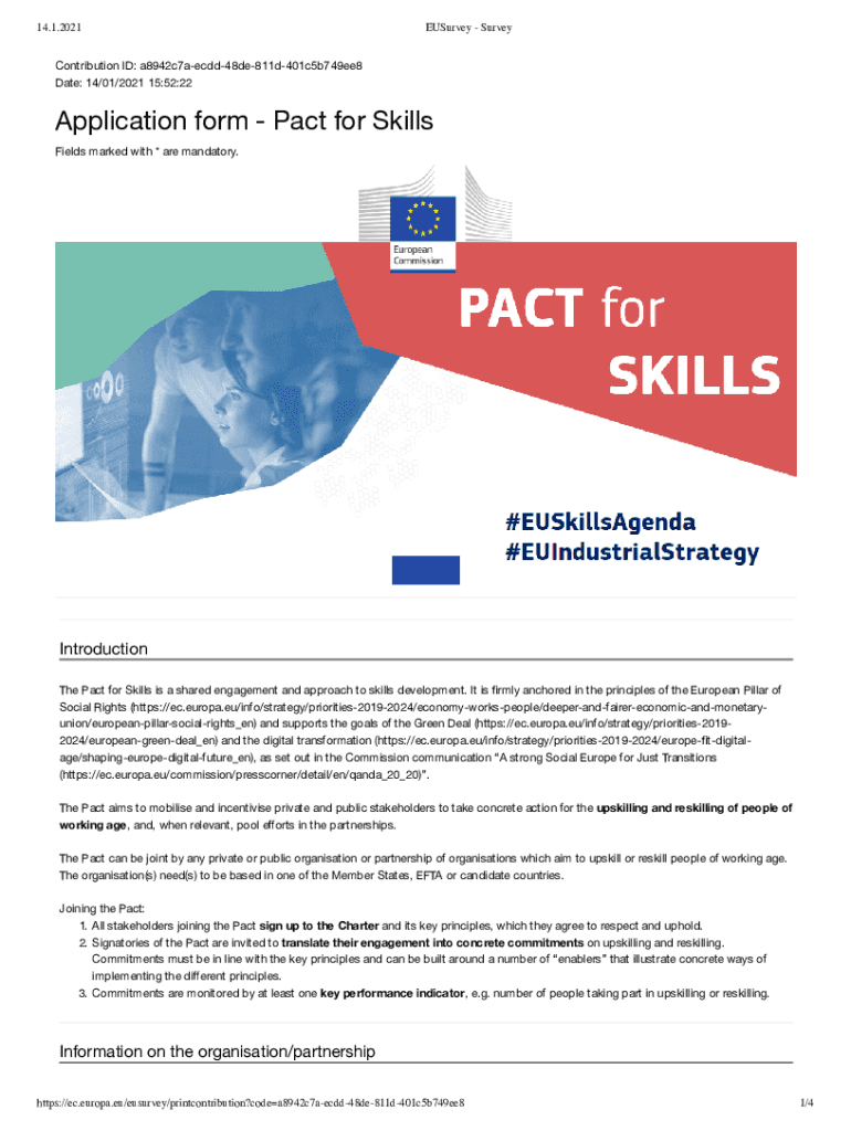 Fillable Online Application form - Pact for Skills Fax Email Print ...