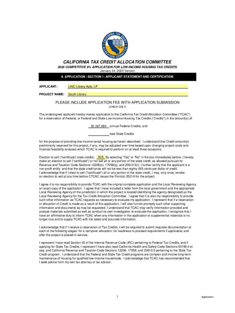 Fillable Online 2024-2025 Low Income Housing Tax Credit QUALIFIED ...