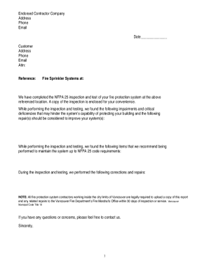 Fillable Online Water Based Fire Protection Systems Inspection Testing ...