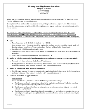 Fillable Online Planning Board Application Procedure Fax Email Print ...