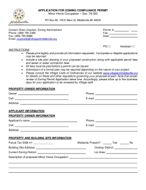 Fillable Online Minor-Home-Occupation-Zoning-Compliance-Permit- ... Fax Email Print - pdfFiller