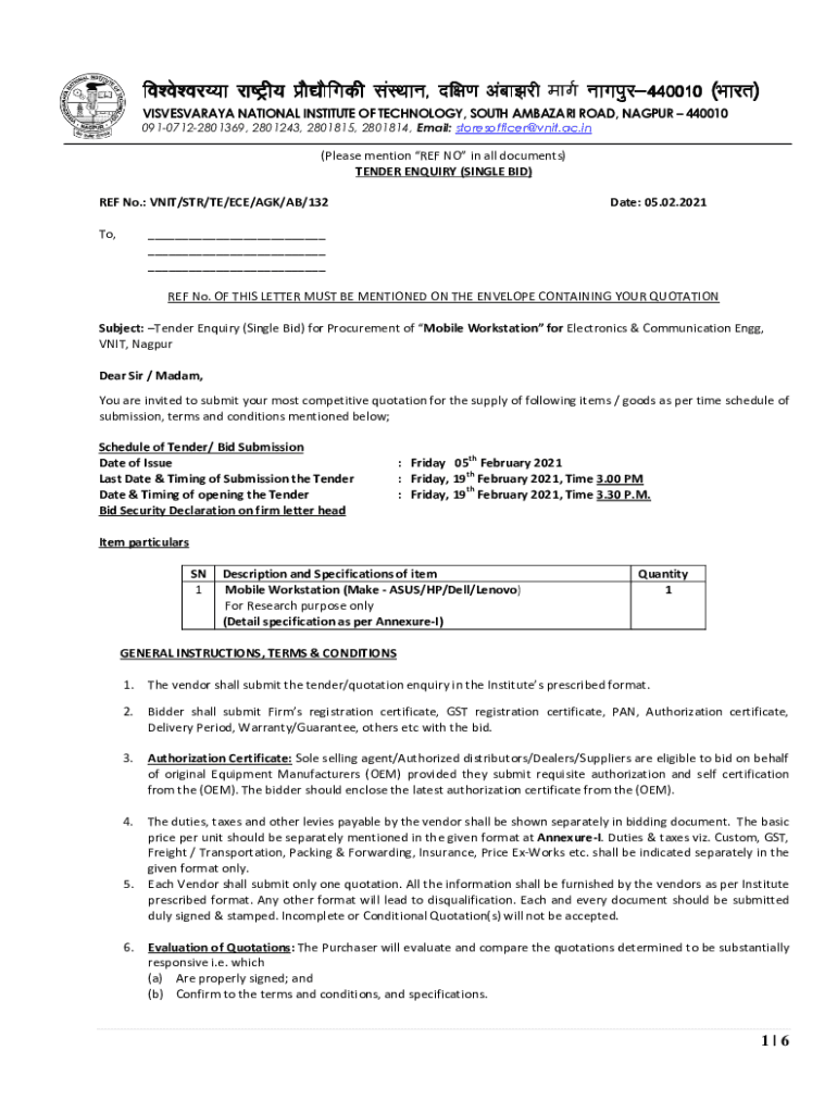 Fillable Online Limited Tender Single for Mobile Workstations2 Fax ...