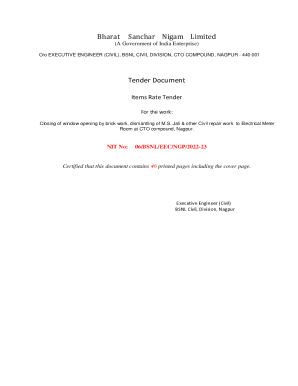 Fillable Online O/o EXECUTIVE ENGINEER (CIVIL), BSNL CIVIL DIVISION ...