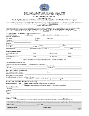 Fillable Online Fraternal Order Of Police, 704 Stephen P Driscoll Mem in ... Fax Email Print ...