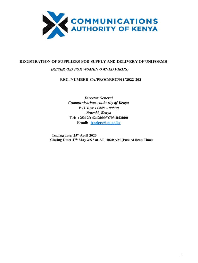 Fillable Online registration of suppliers for supply and delivery of ...