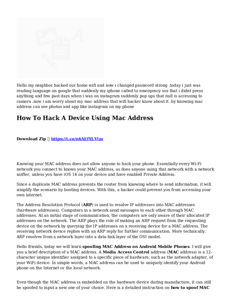 Fillable Online How To Hack A Device Using Mac Address Fax Email Print ...