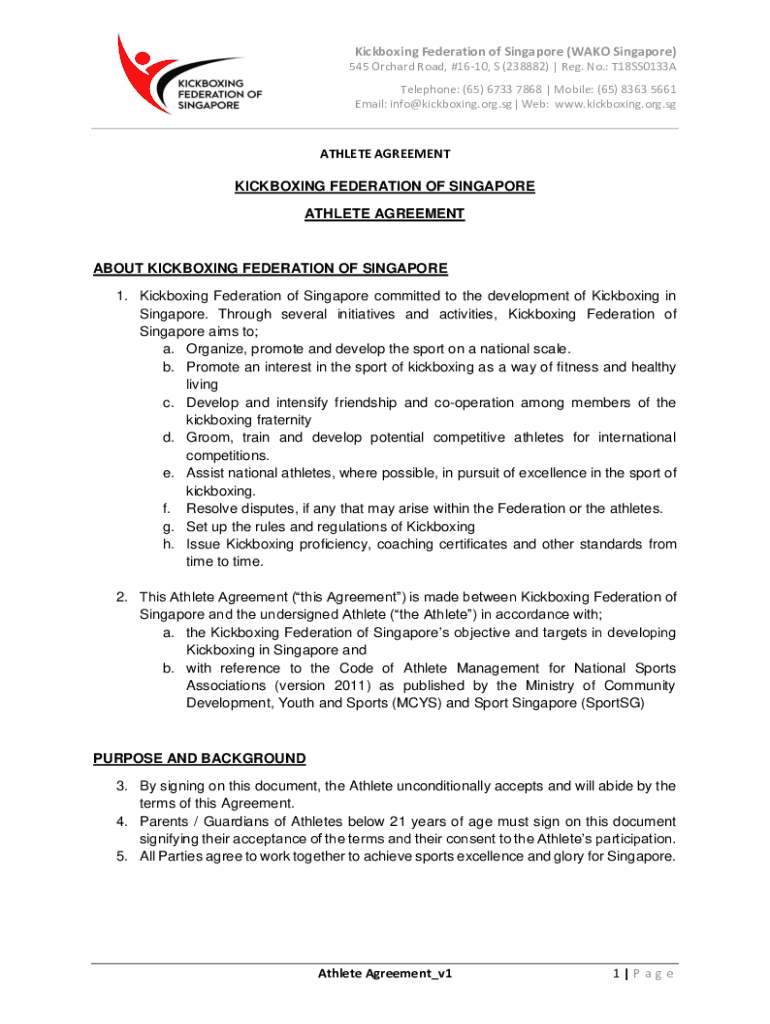 Fillable Online The main poster for Singapore... - WAKO Kickboxing ...