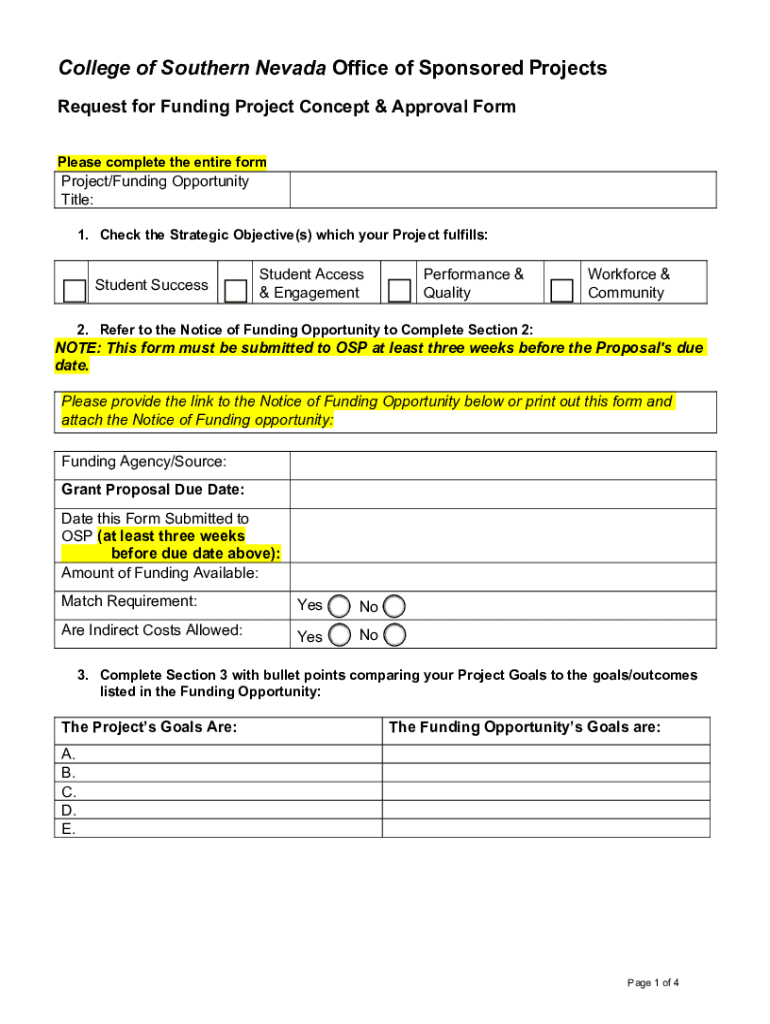 Fillable Online OSP Project Concept and Approval Form Fax Email Print ...