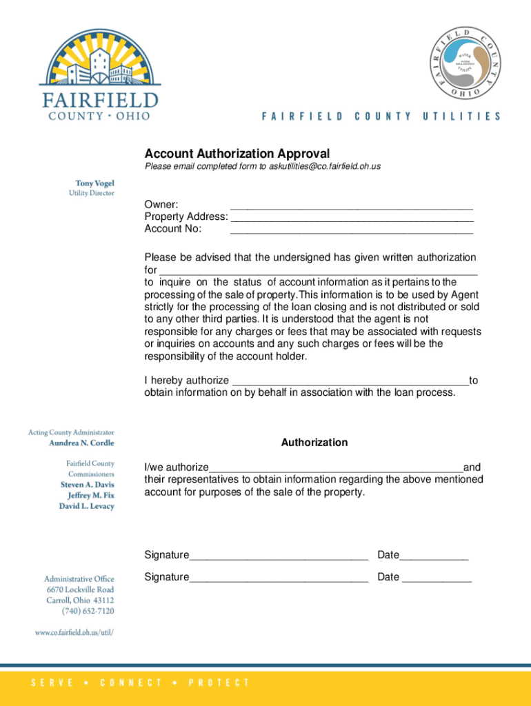 Fillable Online Account Authorization Approval Fax Email Print - pdfFiller