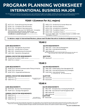 Fillable Online Program Planning Worksheet - BCom Fax Email Print ...