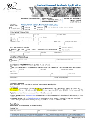 Fillable Online Student Renewal Academic Application Fax Email Print ...