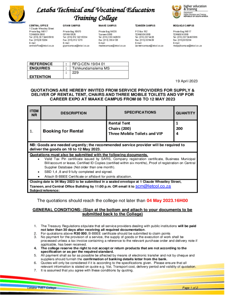 Fillable Online Letaba Technical and Vocational Education Training College Fax Email Print ...