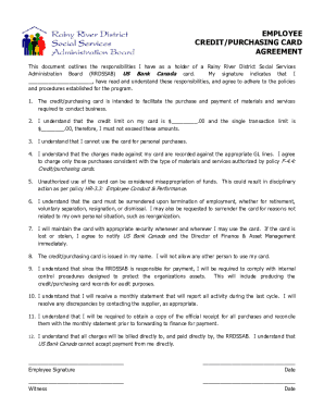Fillable Online EMPLOYEE CREDIT/PURCHASING CARD AGREEMENT Fax Email ...