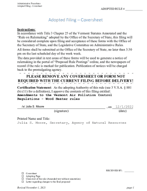 Fillable Online Final Proposed Rule Administrative Procedures Forms Fax ...