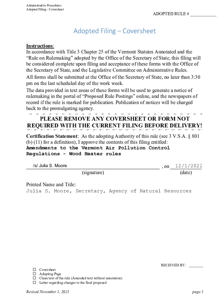 Fillable Online Final Proposed Rule Administrative Procedures Forms Fax Email Print - pdfFiller