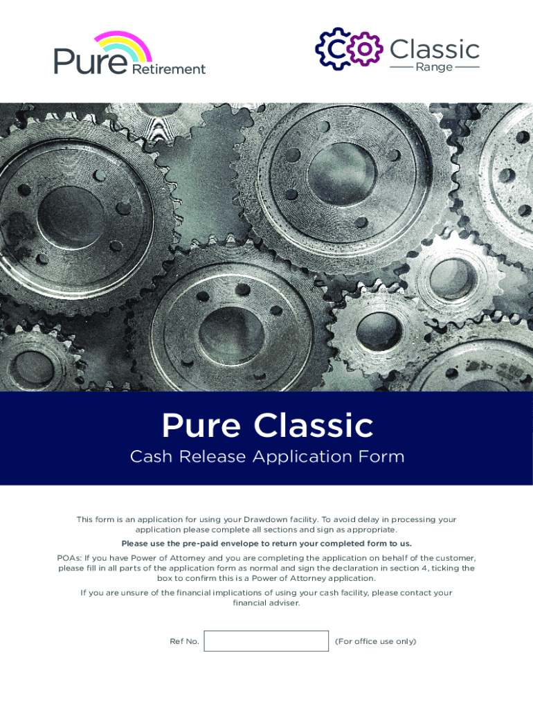 Fillable Online pr01573 classic cash release application form Fax Email ...