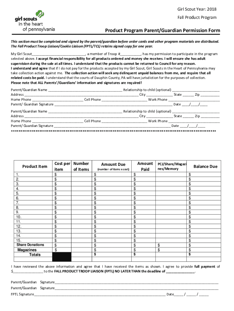 Fillable Online Permission & Responsibility Form Fax Email Print ...