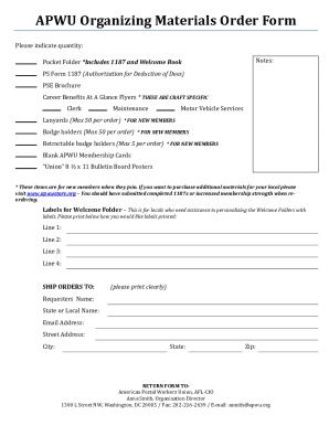 Fillable Online Fillable Online apwu apwu form 1187 Fax Email Print Fax ...