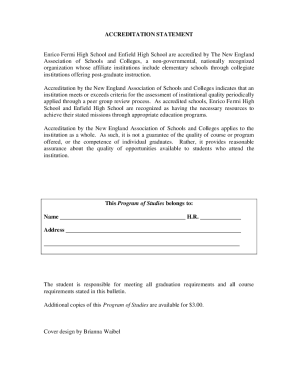Fillable Online ACCREDITATION STATEMENT Enrico Fermi High School ...