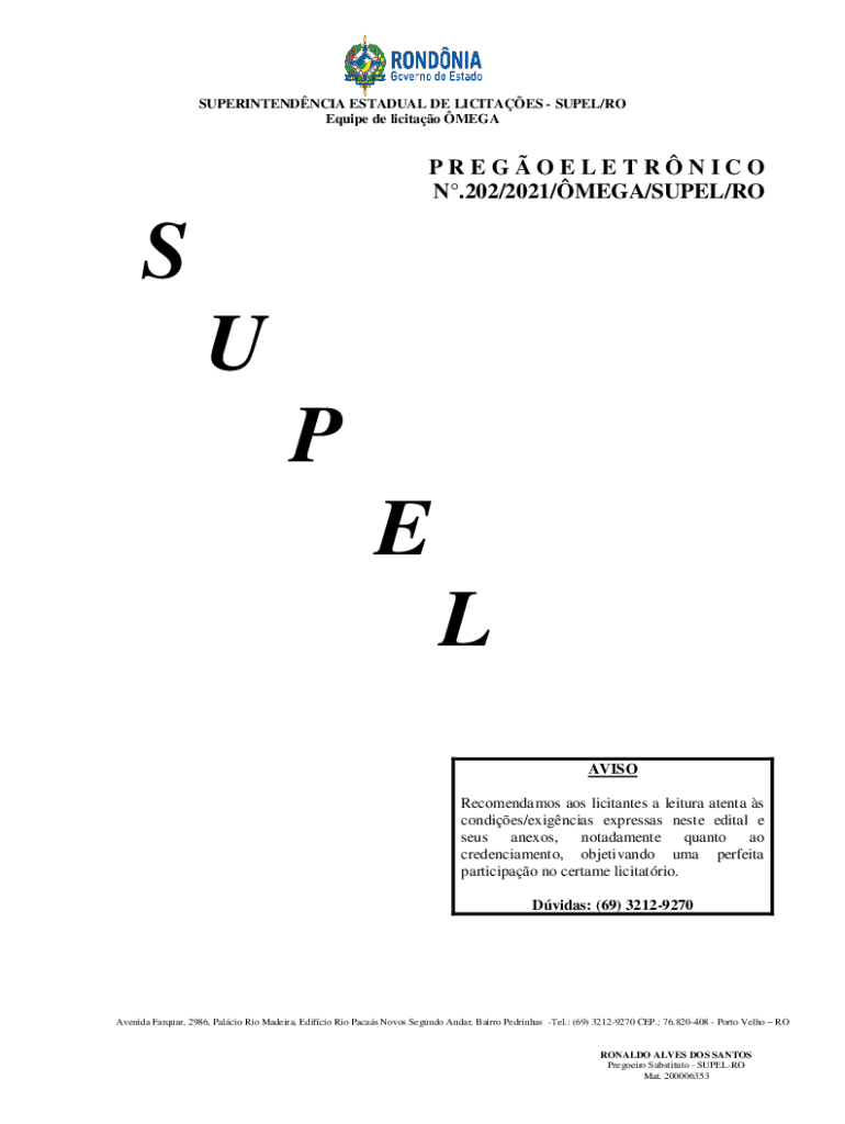 Preenchível Disponível Licitaes - SUPEL - Governo do Estado de Rondnia ...