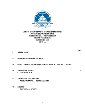 Fillable Online monroe county board of commissioners - work session ...