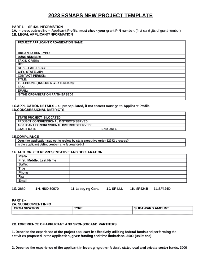 e-snaps Instructional Guide - Renewal Project Application Doc Template ...
