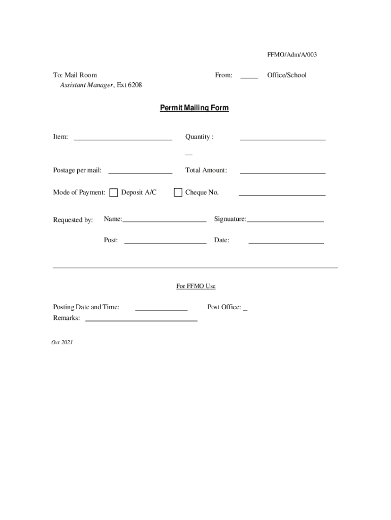 Fillable Online Permit Mailing Form Fax Email Print - pdfFiller
