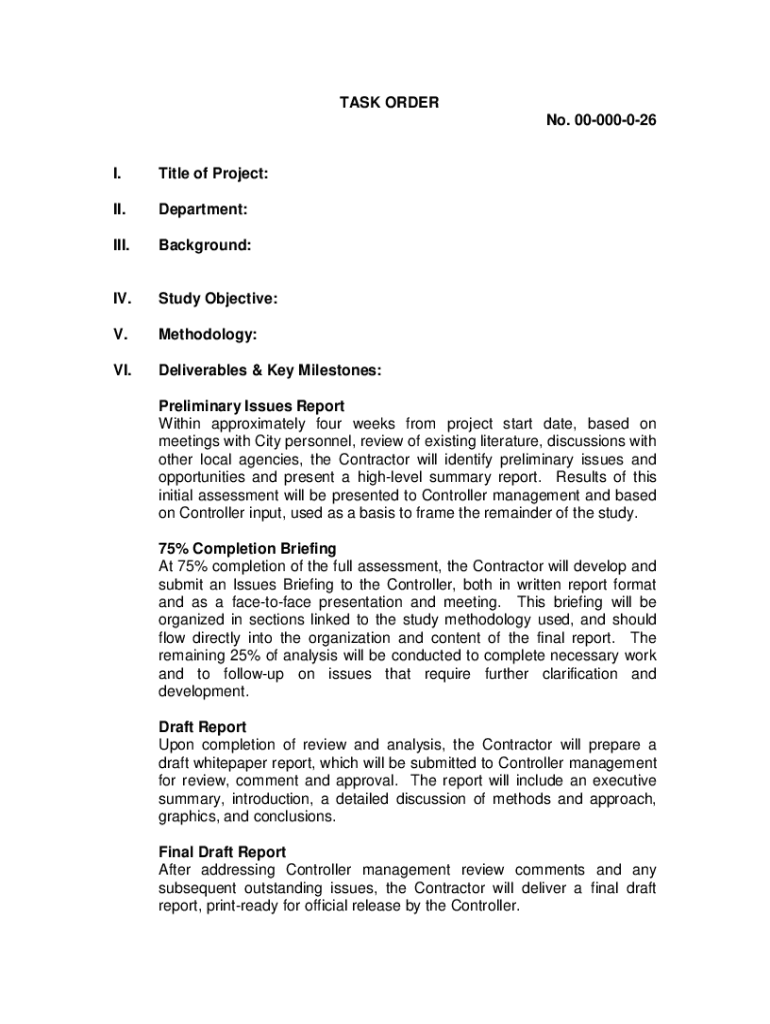 Fillable Online Tips for Drafting Statement of Work (SOW) Tasks Fax ...