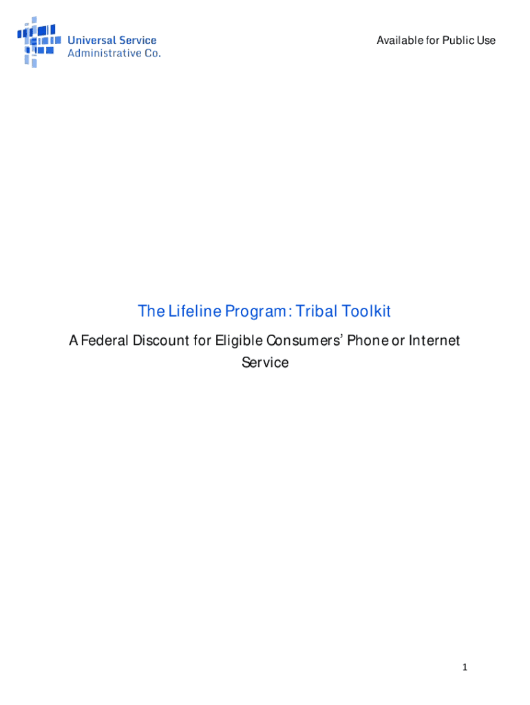 Fillable Online The Federal Lifeline Program New Tribal Toolkit and ...