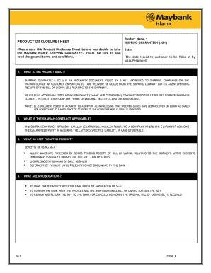 Fillable Online Product Disclosure SheetShipping Guarantee-i Fax Email ...