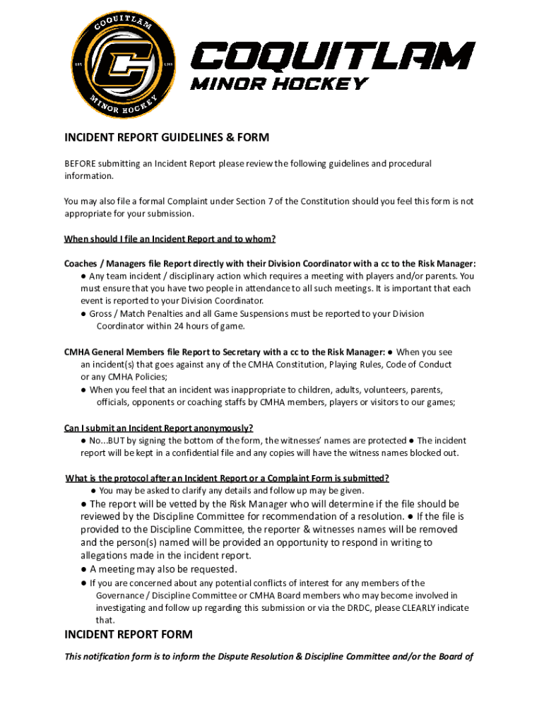 Fillable Online Quick Guide to Safety Incident ReportingFrontline Blog ...