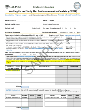 Fillable Online grad calpoly Steps to Graduation & Forms Fax Email Print - pdfFiller