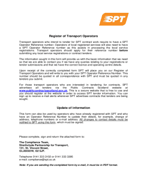 Fillable Online Register of Operators Application form - SPT Fax Email ...