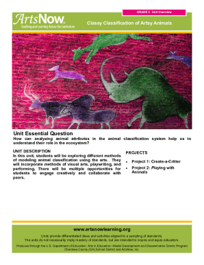 Fillable Online My Wild Self Projectanimal Classifications Introduction