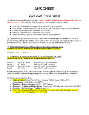 Fillable Online UA Mascots and Cheerleader Tryout Info Fax Email Print ...