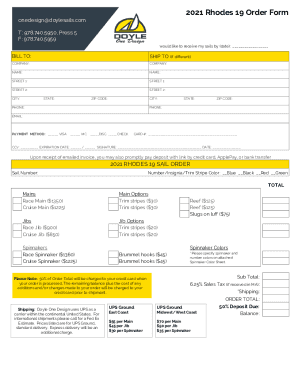 Fillable Online 2021 Rhodes 19 Order Form Fax Email Print - pdfFiller