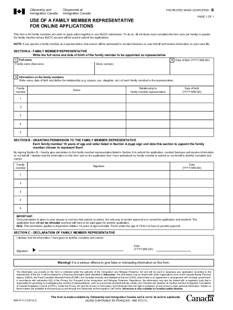 Fillable Online Imm5713 Sample Form. Miscellaneous Fax Email Print ...