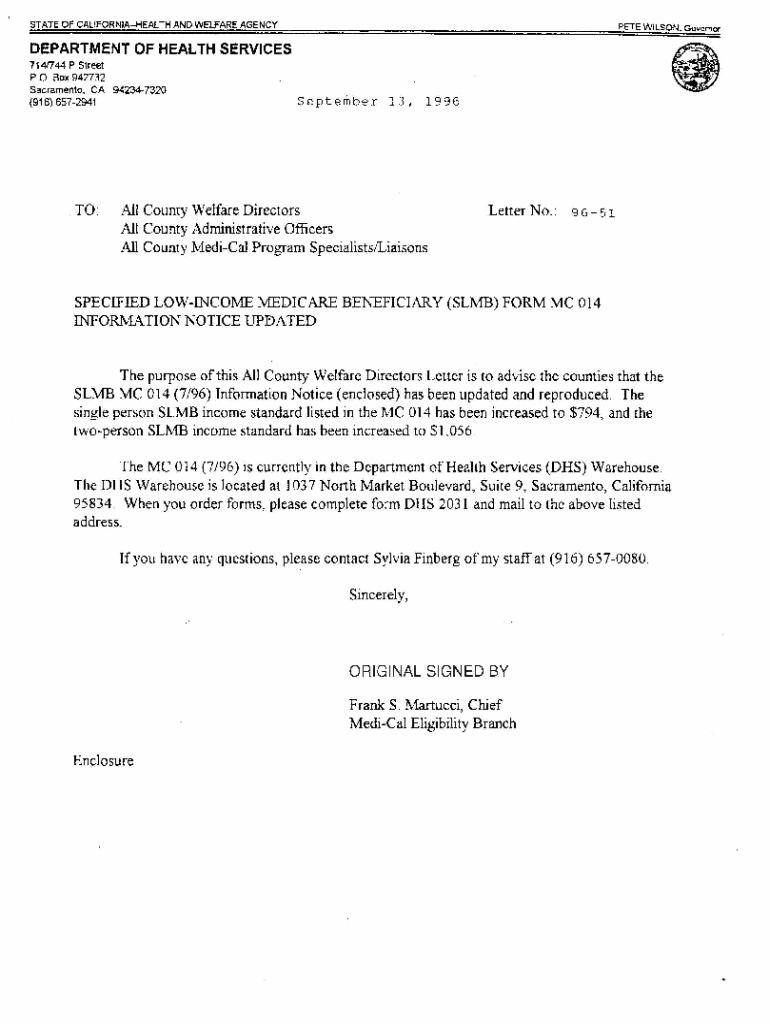 Fillable Online SPECIFIED LOW-INCOME MEDICARE BENEFICIARY (SLMB) FORM ...