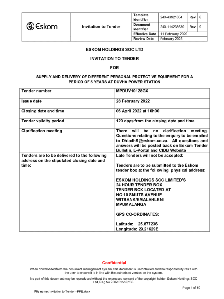 Fillable Online SUPPLY AND DELIVERY OF DIFFERENT PERSONAL PROTECTIVE EQUIPMENT FOR A Fax Email ...