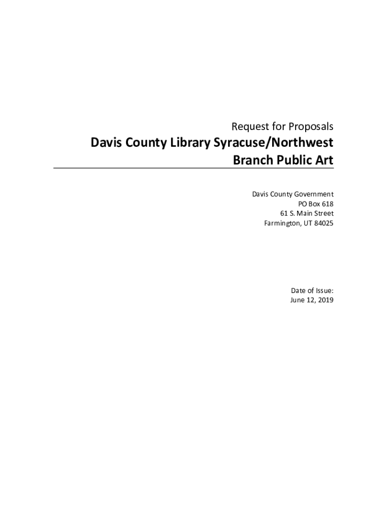 Fillable Online Davis County Library Syracuse/Northwest Branch Public ...