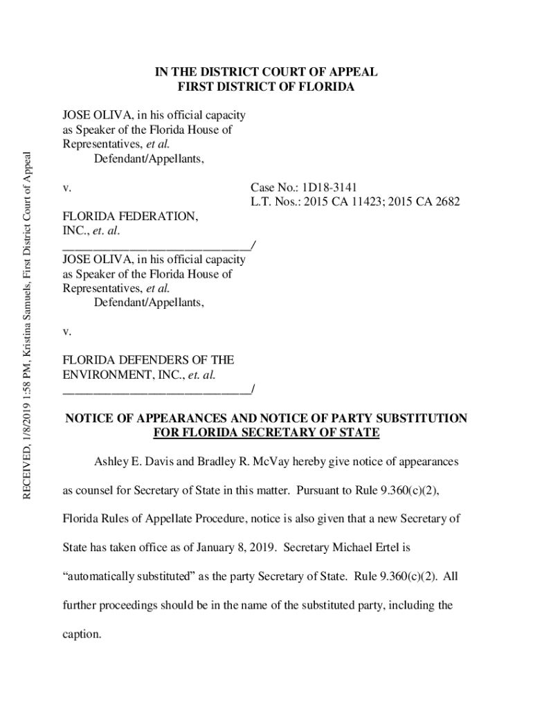 Fillable Online edca 1dca RECEIVED, 1/8/2019 1:58 PM, Kristina Samuels ...