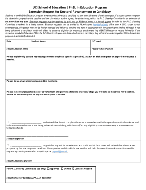 Fillable Online Ph.D. Advancement Extension Request Form Fax Email ...