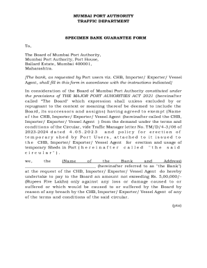 Fillable Online SPECIMEN BANK GUARANTEE FORM Fax Email Print - pdfFiller